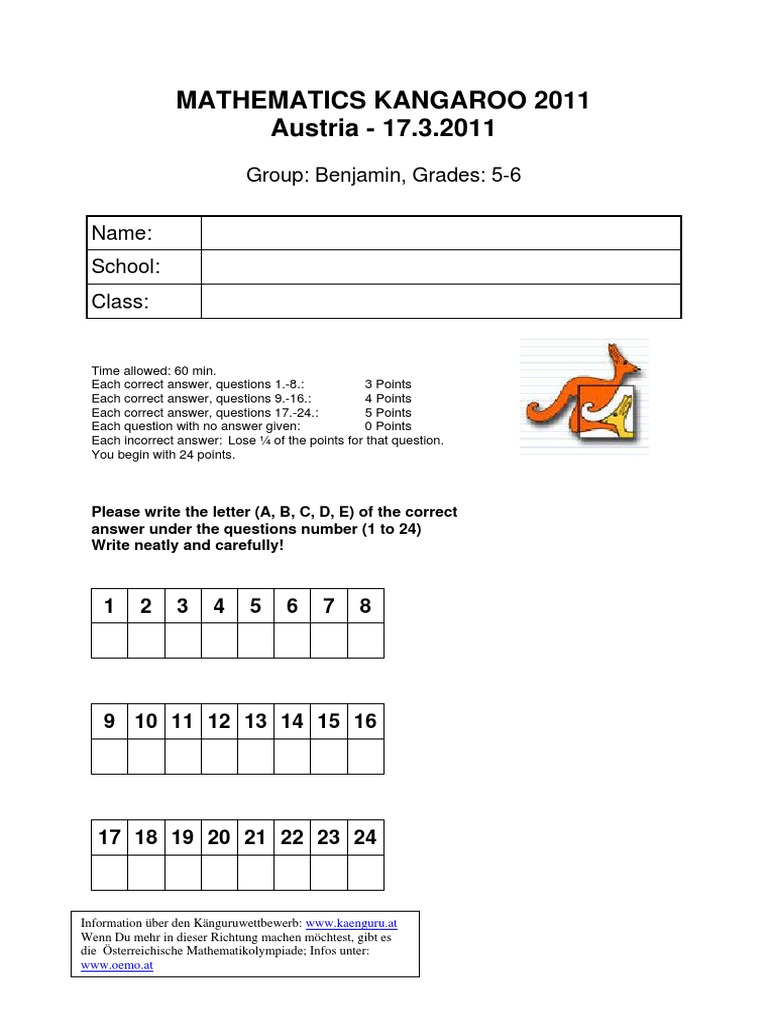 2011 Benjamin en | PDF | Geometry | Teaching Mathematics