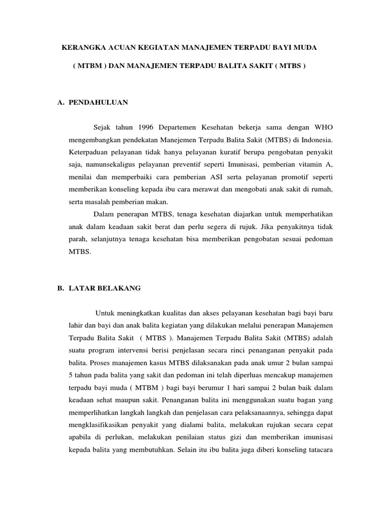 Kak MTBS | PDF