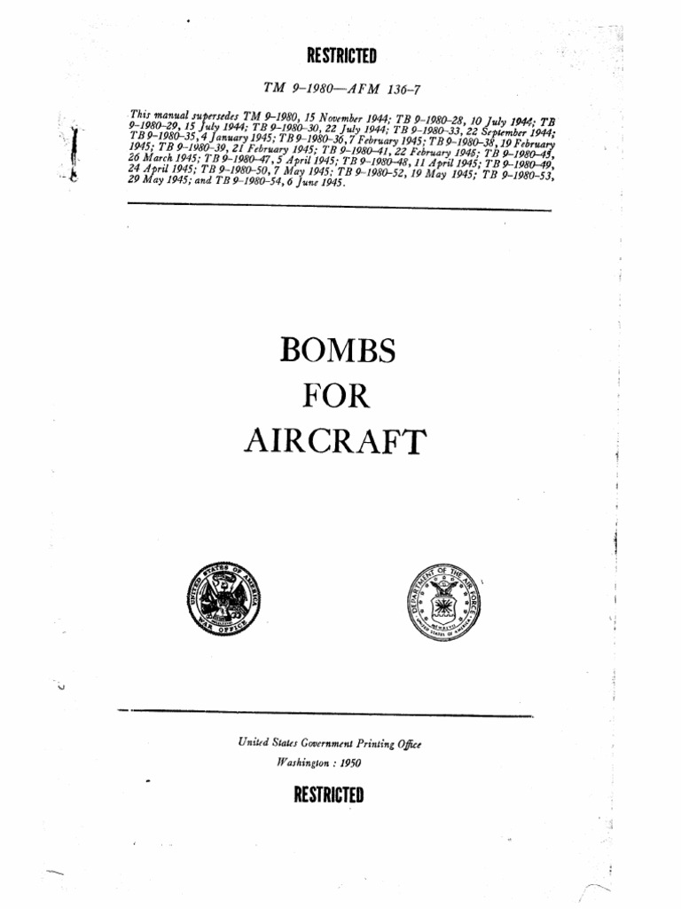 Bombs For Aircraft Pt.1 | PDF | Fuze | Explosive Material
