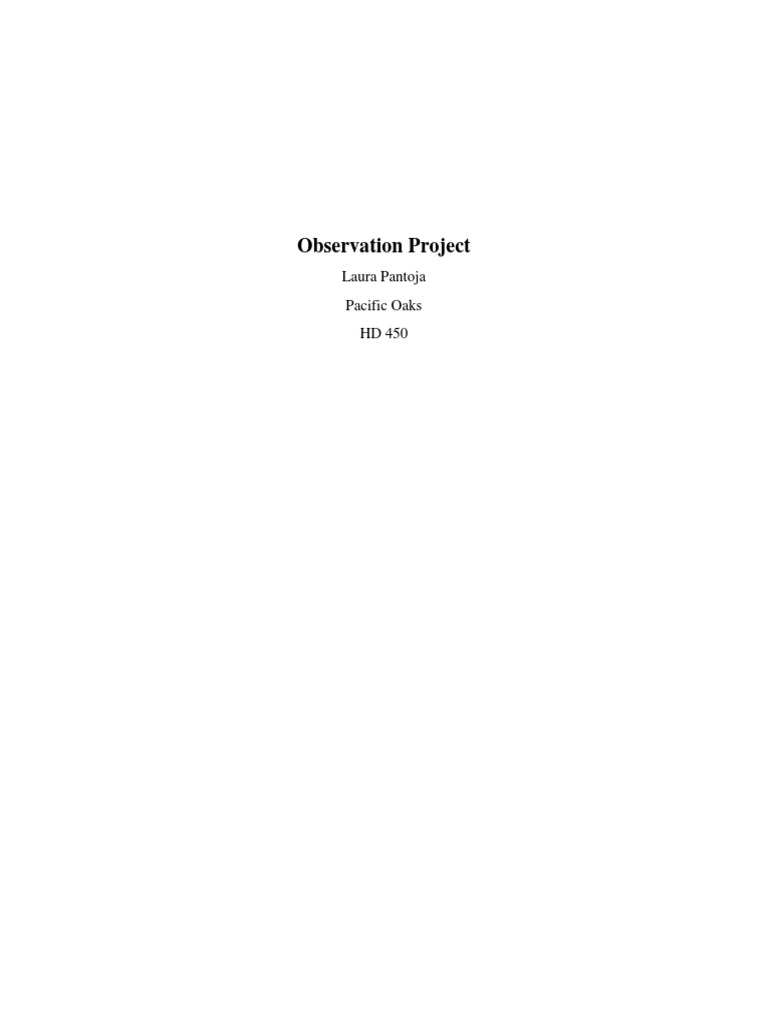 Observation Project | Download Free PDF | Psychology | Cognitive Science