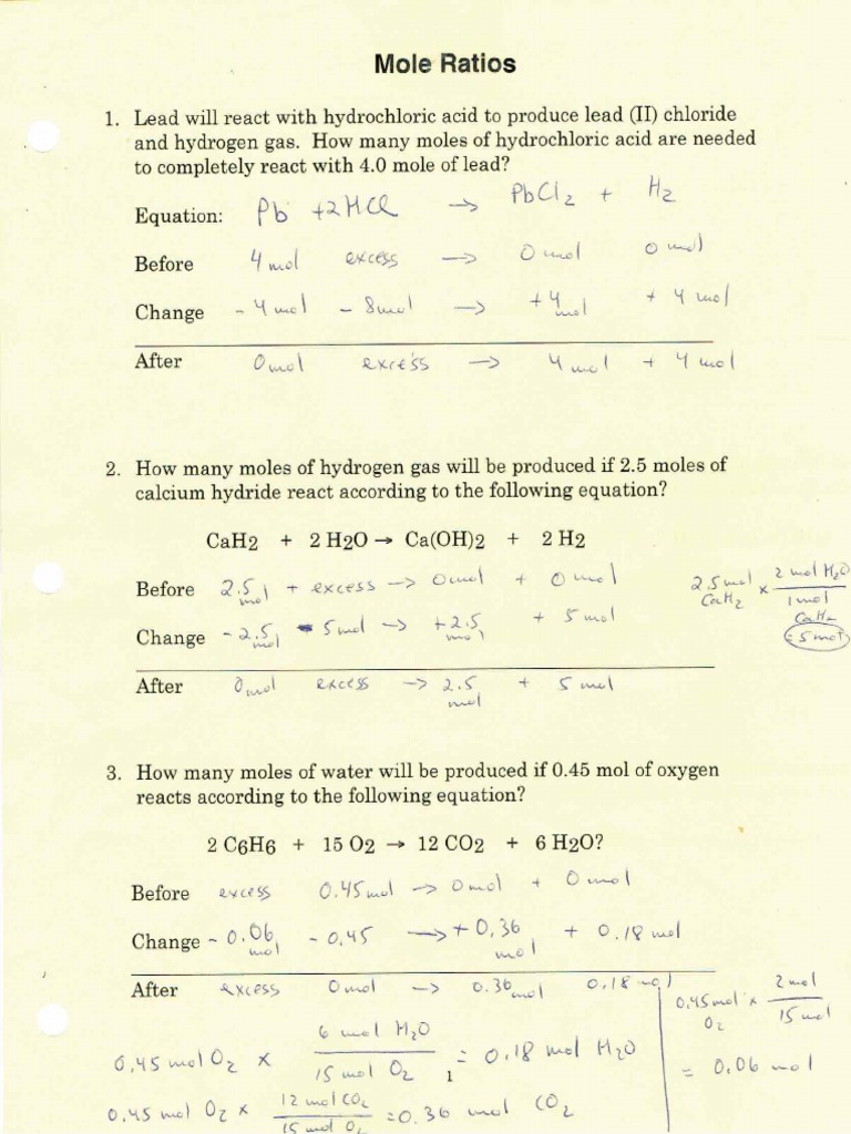 Mole Ratios | PDF