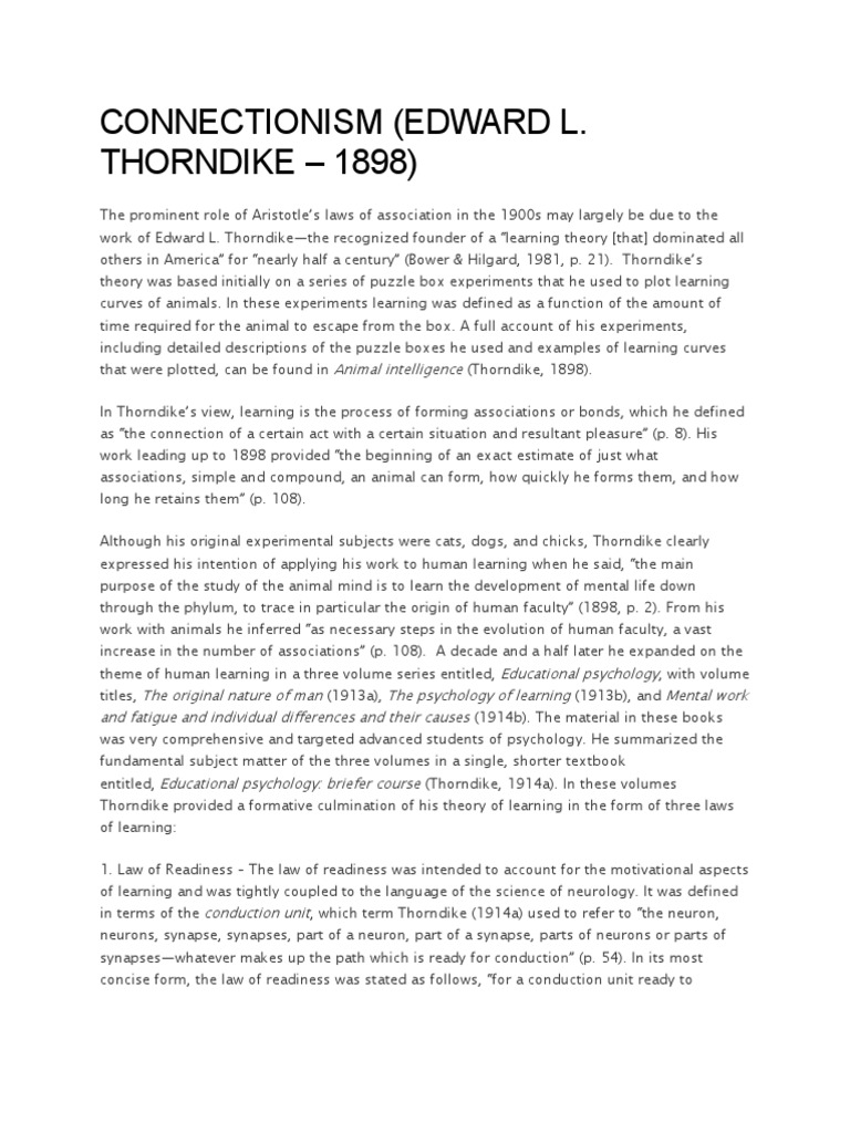 Edward Thorndike | PDF | Learning | Memory