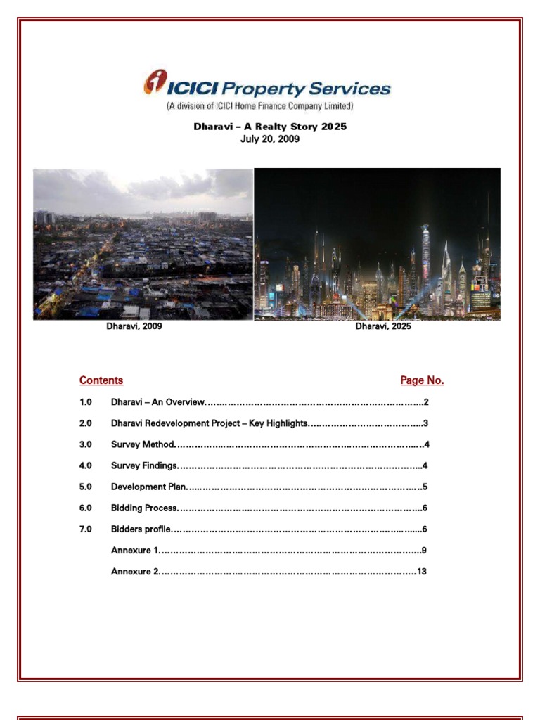 Dharavi Redevelopment Plan | PDF | Mumbai | Business
