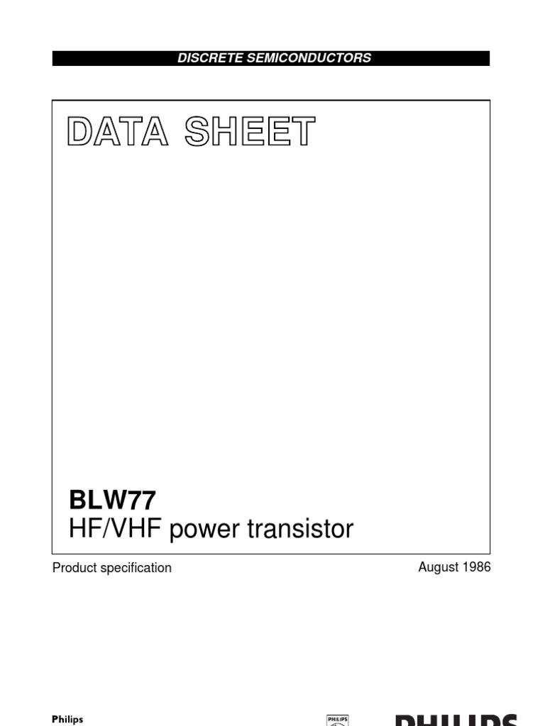 BLW77 | PDF | Amplifier | Electrical Engineering