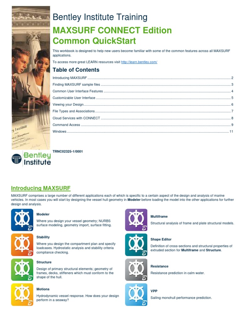 MAXSURF Common Quickstart TRNC02325-1-0001 | PDF | Computer Keyboard | Menu (Computing)