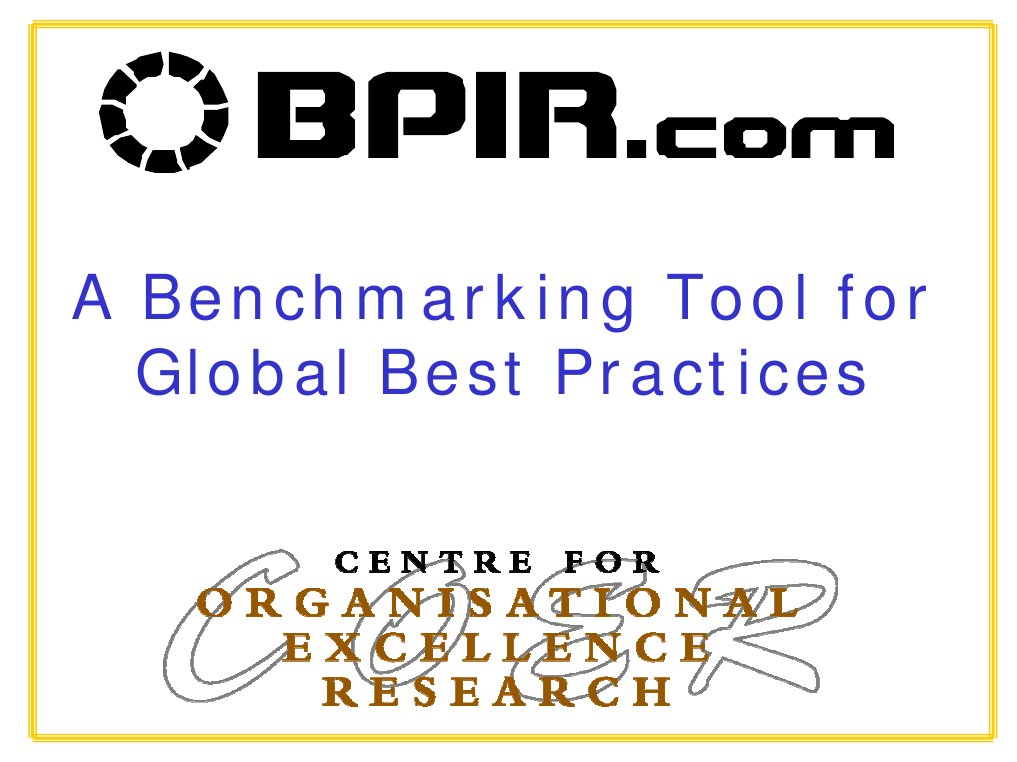 A Benchmarking Tool For Global Best Practices | PDF | Benchmarking ...