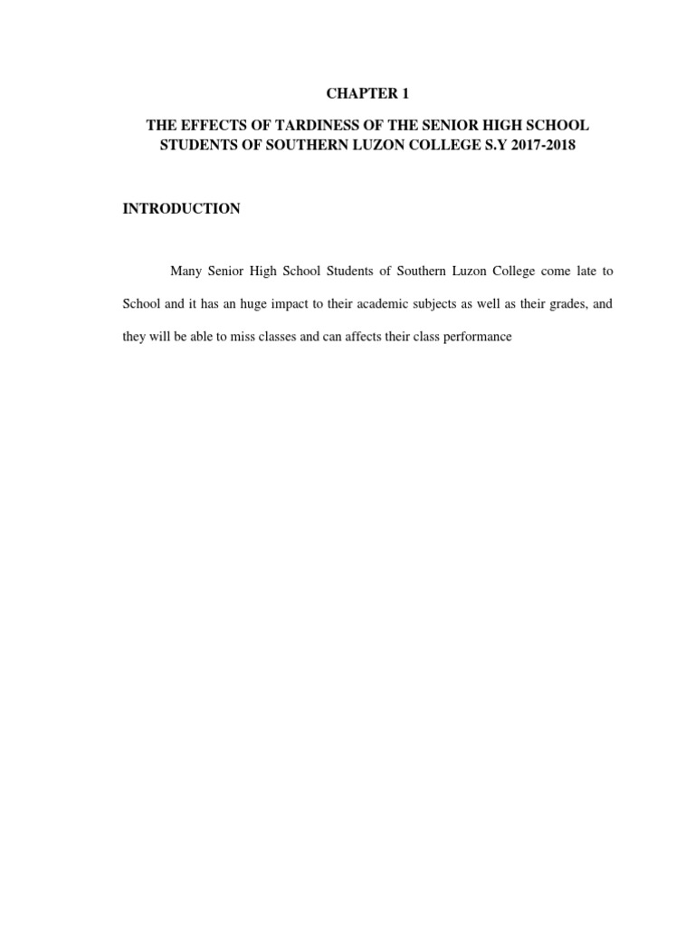Effects of Tardiness on Students' Grades | PDF