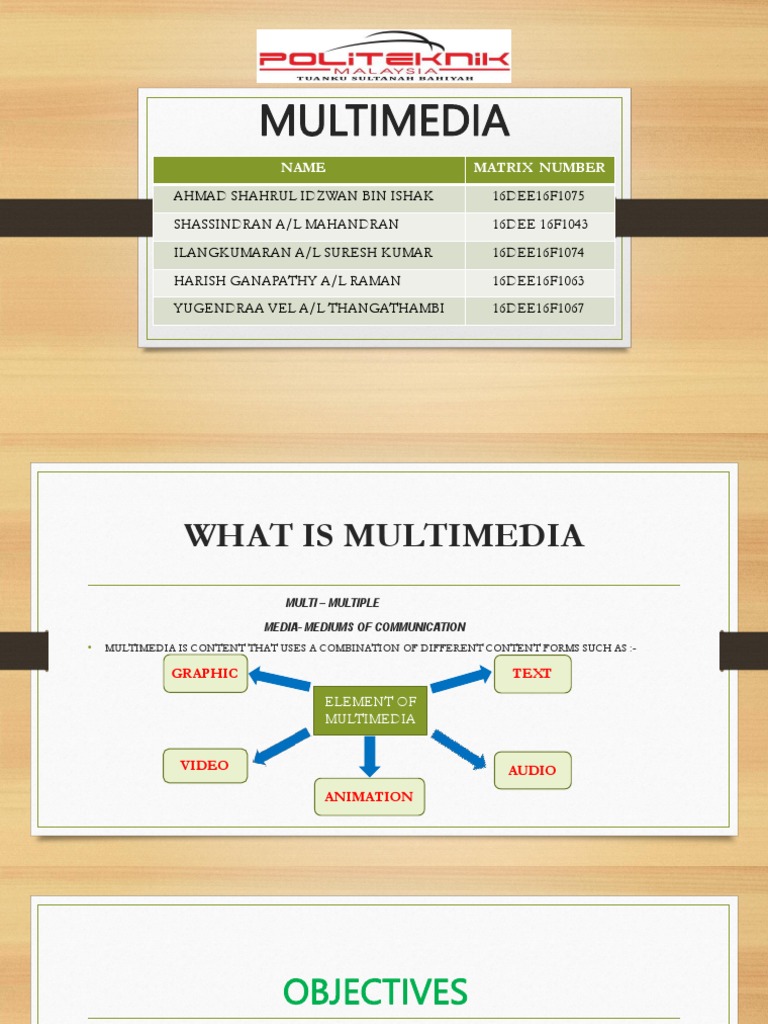 Multimedia: Name Matrix Number | PDF | Multimedia | Graphics