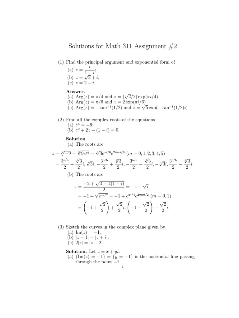 Solutions For Math 311 Assignment #2 | PDF | Exponential Function | Elementary Mathematics