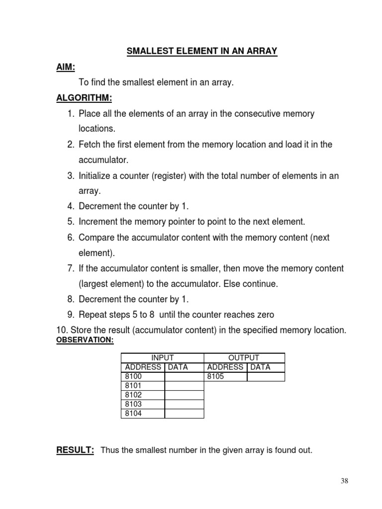 Smallest Element in An Array | PDF