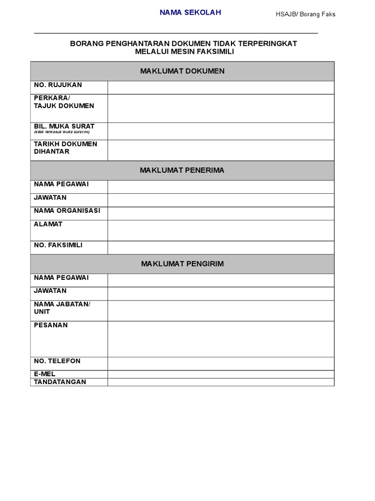 Borang Faksimili | PDF