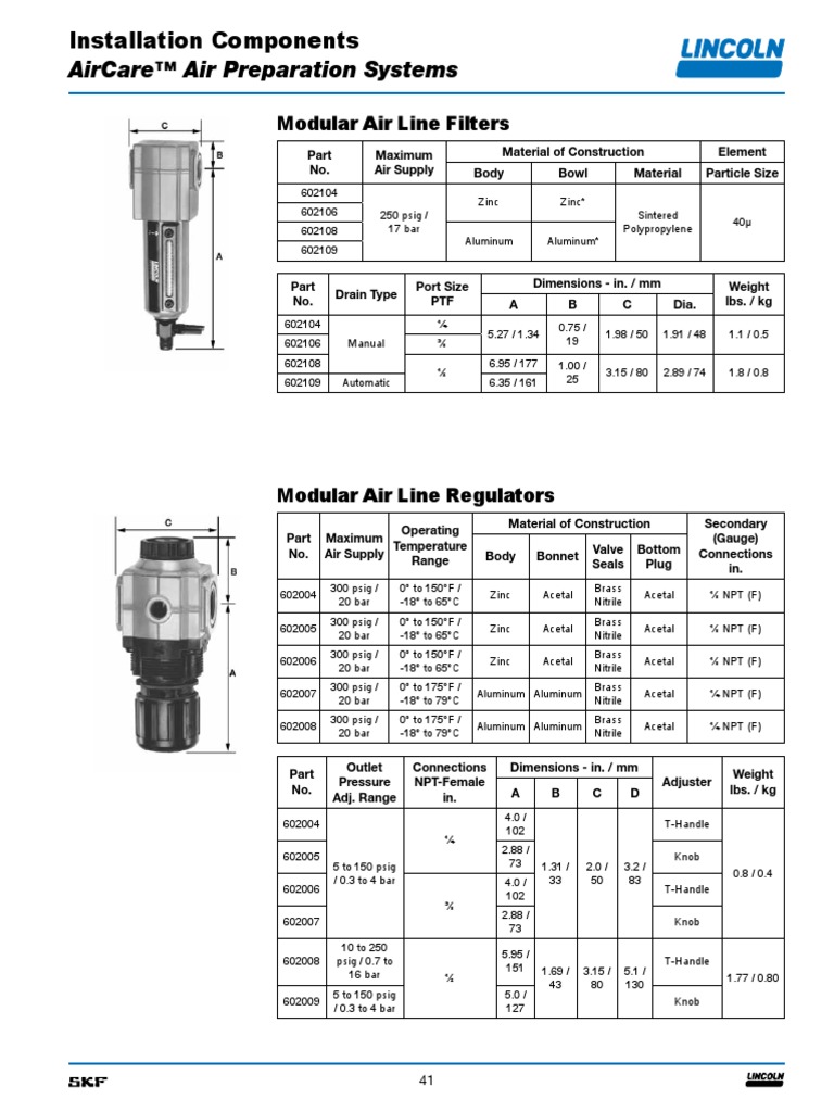 Aircare™ Air Preparation Systems: Installation Components | PDF | Valve ...