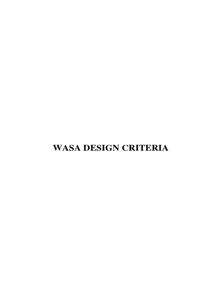 Wasa Design Criteria PDF | PDF | Sanitary Sewer | Pumping Station