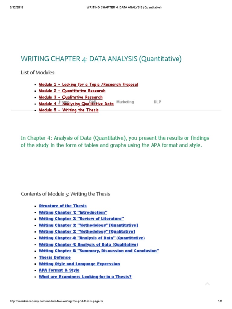 Writing Chapter 4 - Data Analysis (Quantitative) | PDF | Statistics ...
