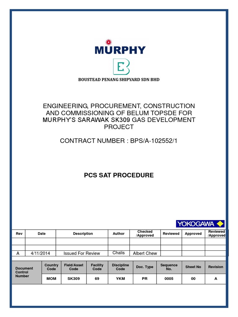 PCS SAT Procedure for SK309 Project | PDF | Sat | Personal Computers