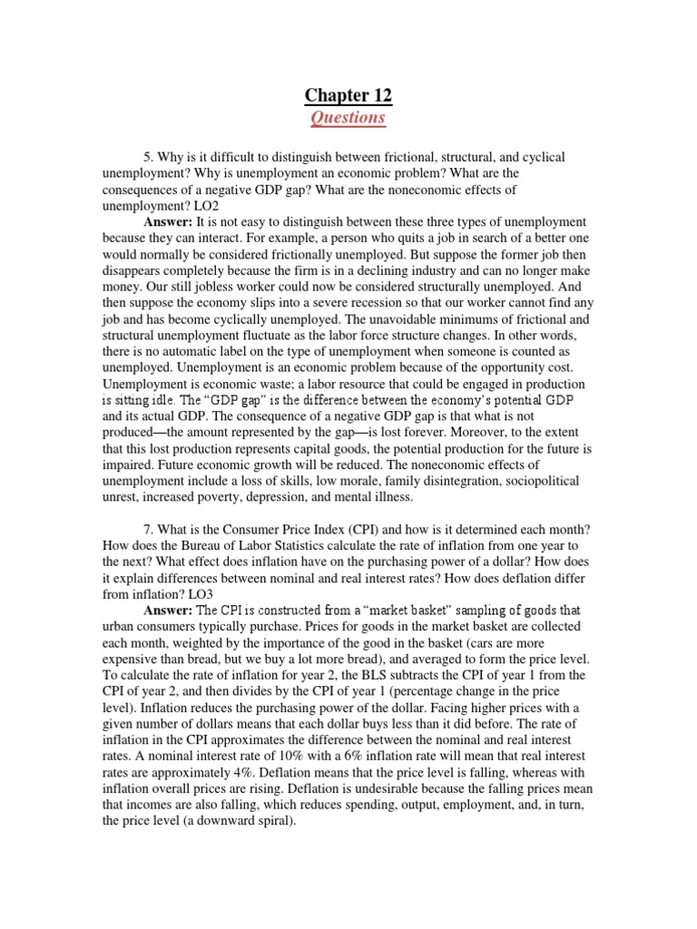 Understanding Unemployment and Inflation Effects | PDF | Output Gap ...