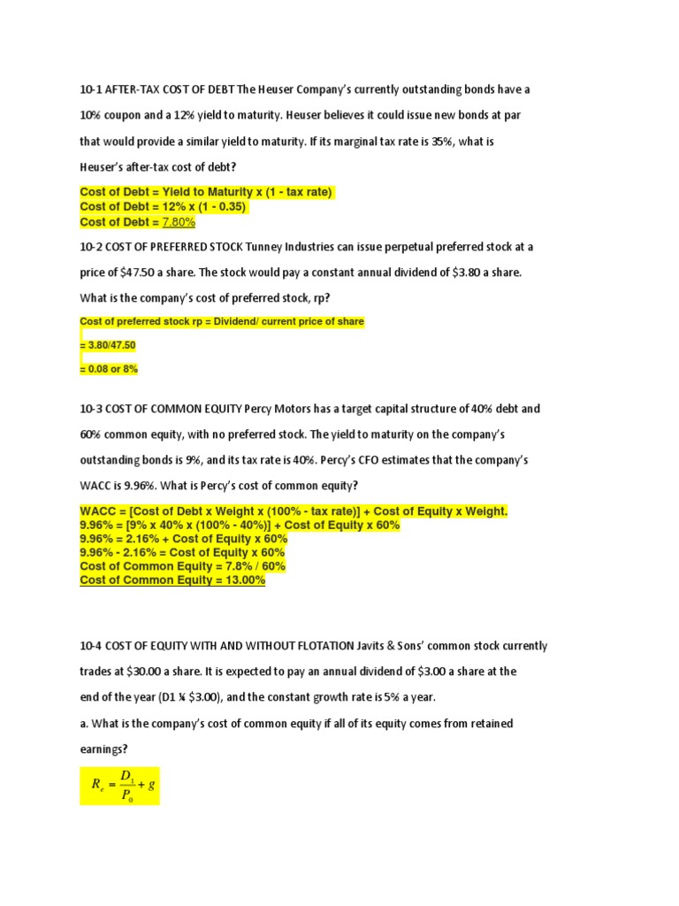 Bonus Assignment 1 | PDF | Cost Of Capital | Preferred Stock