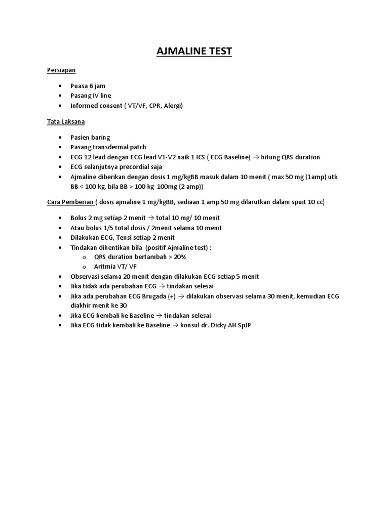 Ajmaline Test | PDF