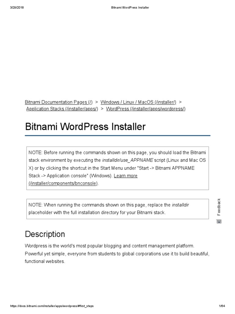 Bitnami WordPress Installer | PDF | Word Press | Installation (Computer Programs)