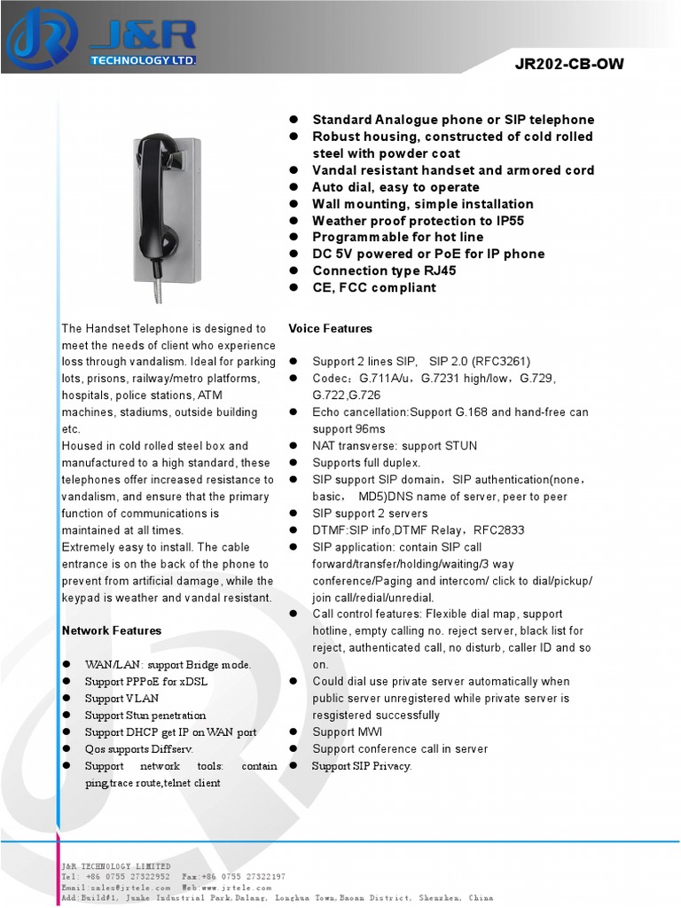 JR202 CB Ow | Download Free PDF | Session Initiation Protocol | Telephone