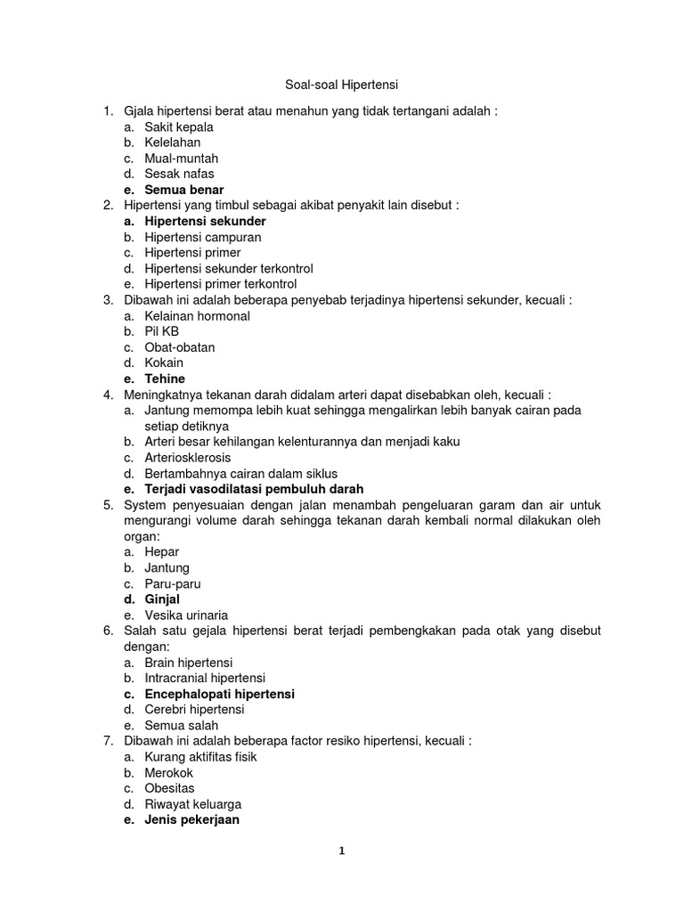 05.soal Hipertensi | PDF