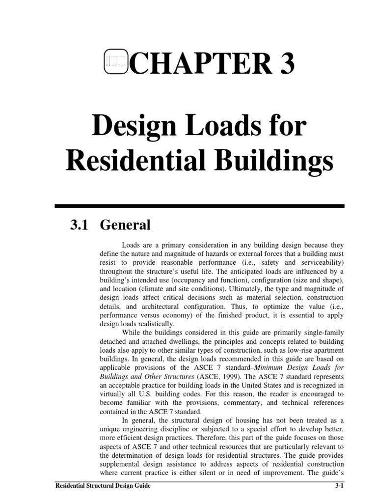 Design Loads For Residential Building PDF | PDF