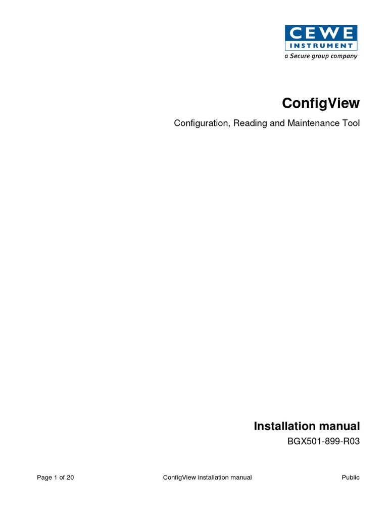 ConfigView Installation Guide (Cewe), BGX501-899-R03 | PDF ...