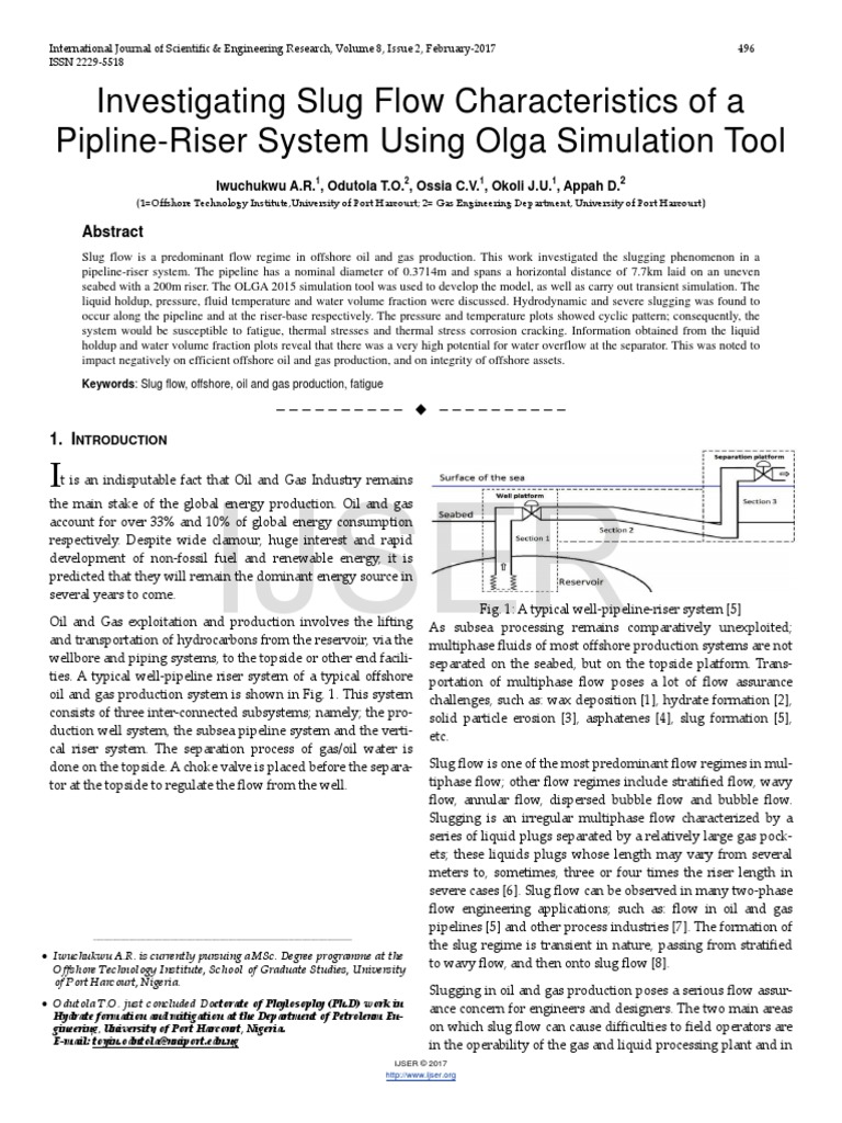 Investigating Slug Flow Characteristics of A Pipline Riser System Using ...