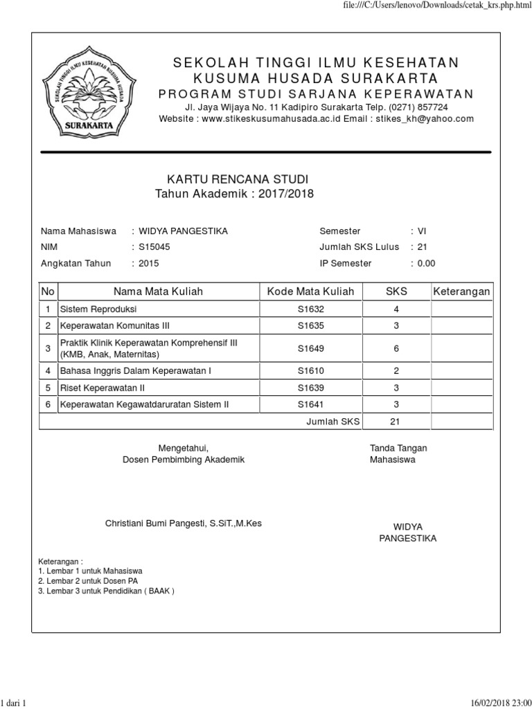 Cetak Krs - PHP.HTML | PDF