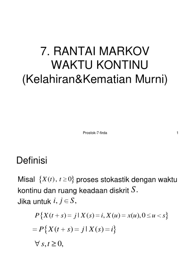 Proses Kelahiran Murni dalam Rantai Markov | PDF | Metode & Bahan Ajar