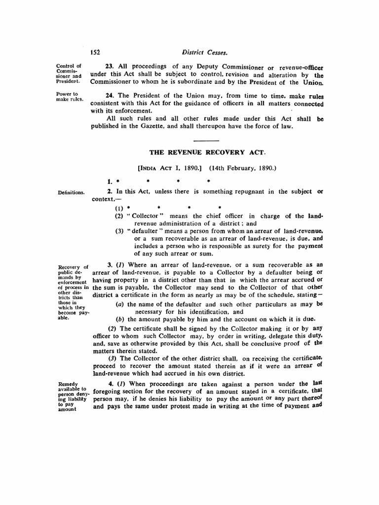 1890 Revenue Recovery Act | PDF