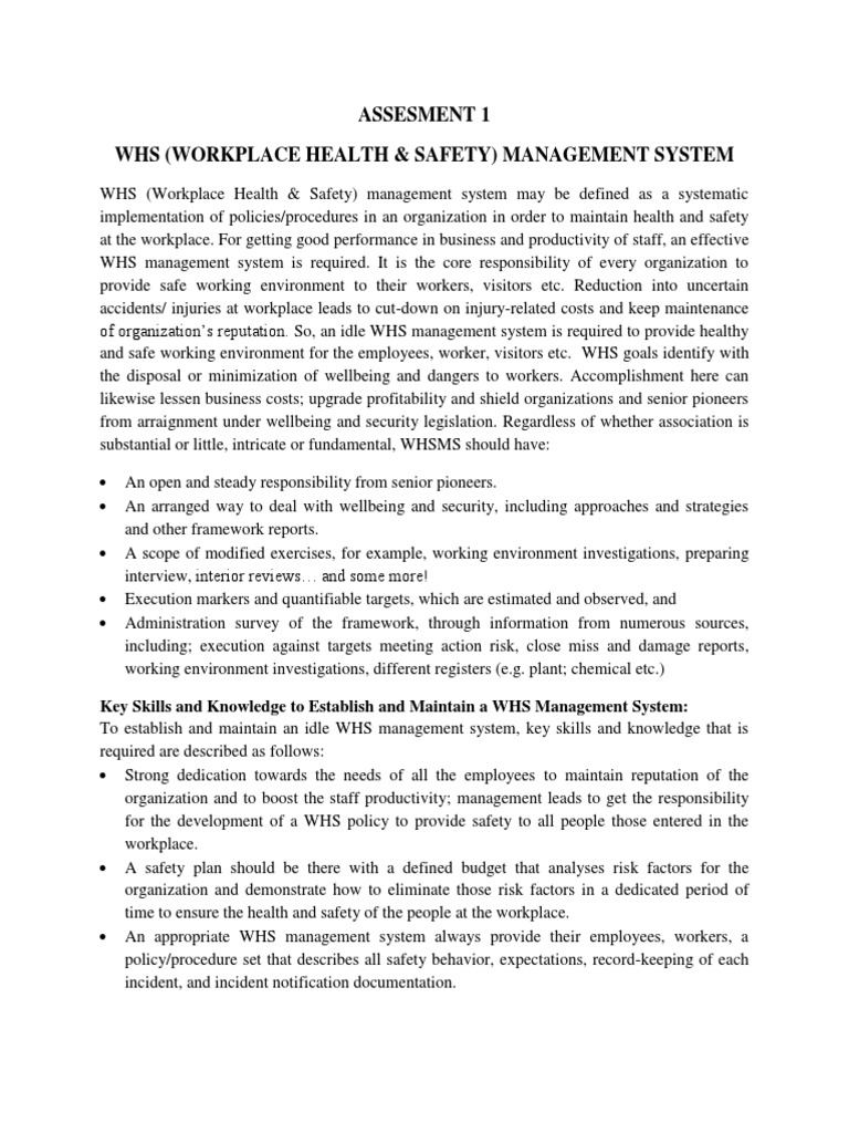 WHSMS Report | PDF | Personal Protective Equipment | Hazards