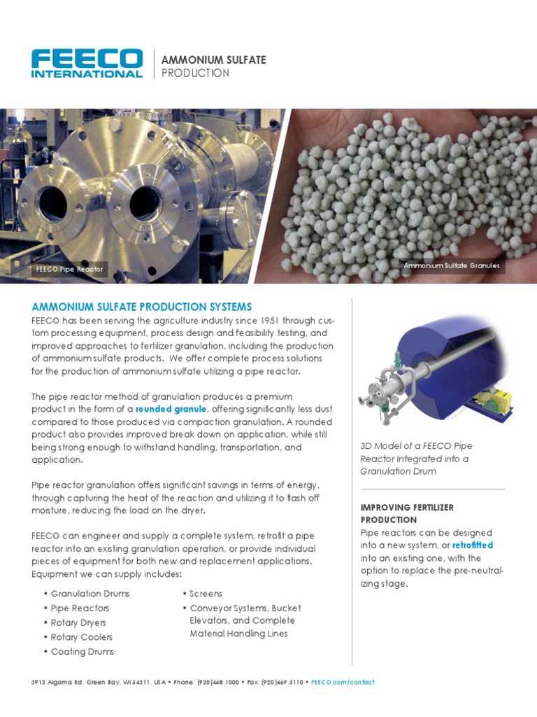 Ammonium Sulfate Production | PDF | Industries | Chemistry
