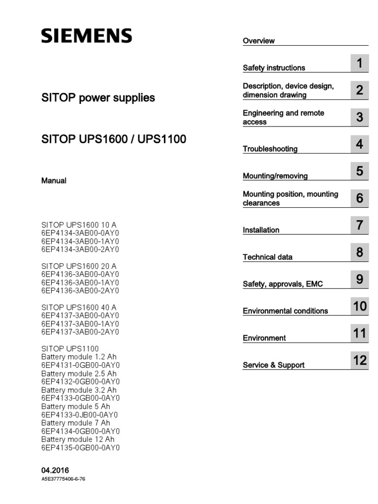 Manual Sitop Ups1600 Ups1100 en | PDF | Usb | Electrical Connector
