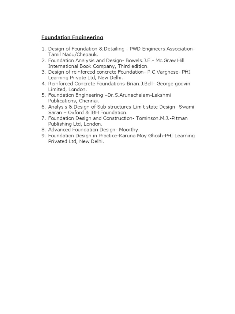 Foundation Engineering Books | PDF