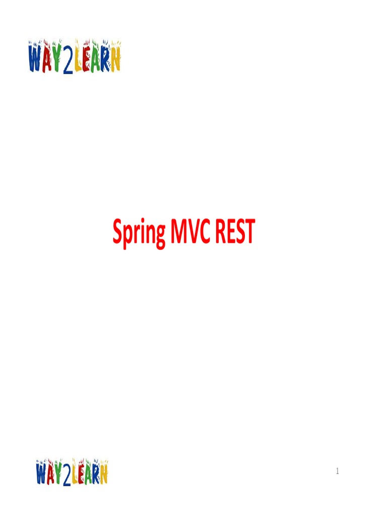 Way To Go - Spring MVC REST | PDF | Representational State Transfer | Server (Computing)