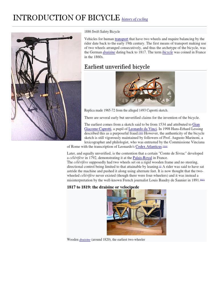 Introduction of Bicycle | PDF | Wheel | Cycle Types