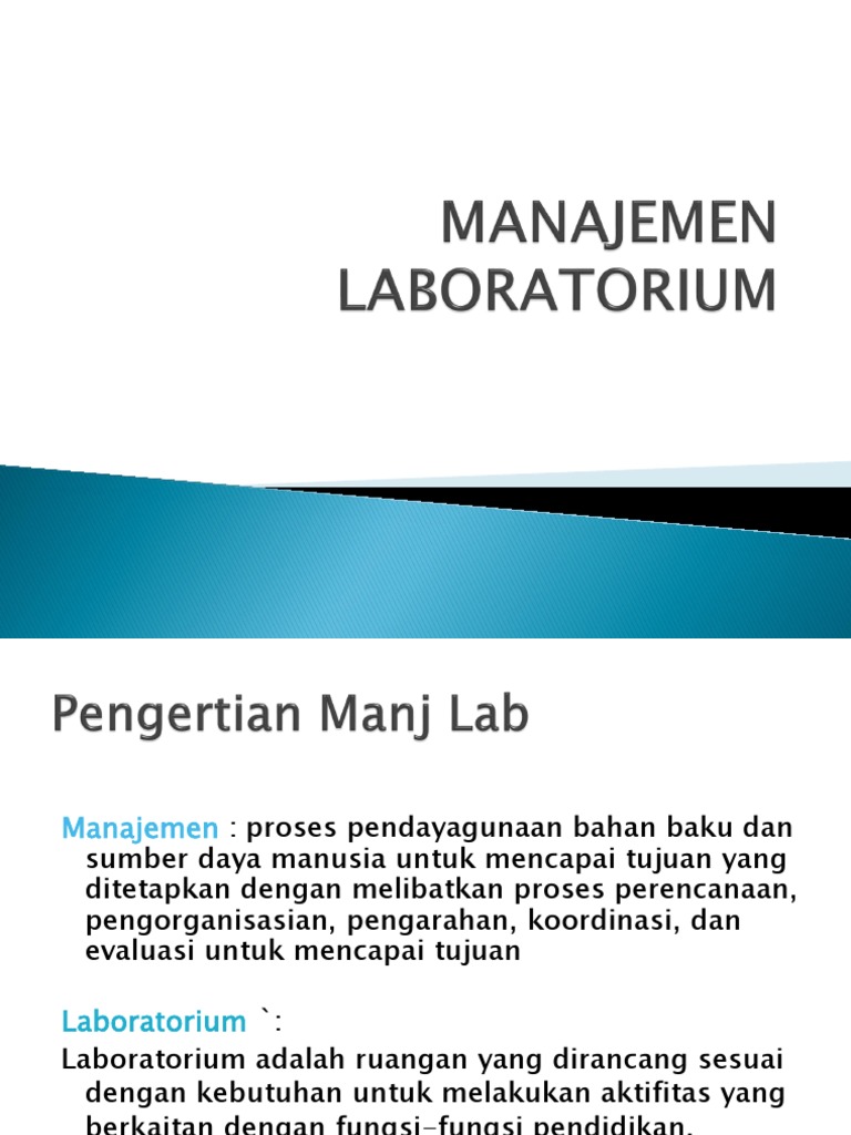 Manajemen Laboratorium | PDF