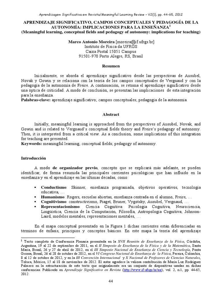 Aprendizaje Significativo - Campos Conceptuales y Pedagogía de La ...
