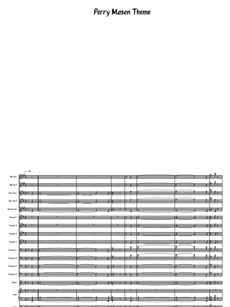 Perry Mason Theme Music Score | PDF | Saxophone | Popular Music