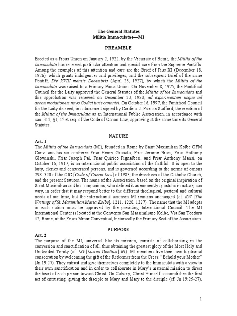 ENG-The MI General Statutes-2 | PDF | Mary, Mother Of Jesus | Catholic ...