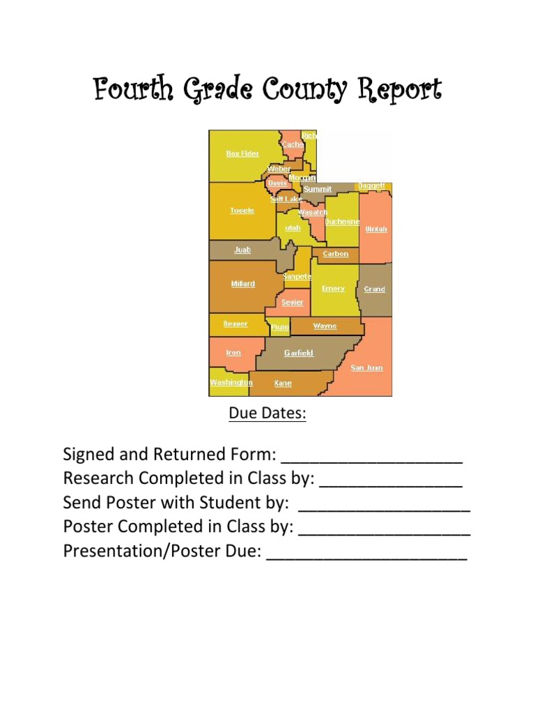 Fourth Grade County Report: Due Dates | PDF | Students | Libraries