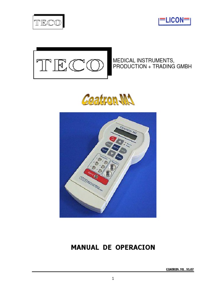 Manual Coatron m1 | PDF | Coagulación | Hemostasia