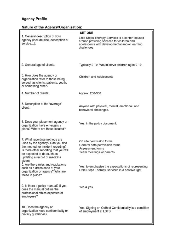 Little Steps Therapy Services Agency Profilepdf 1 | PDF ...