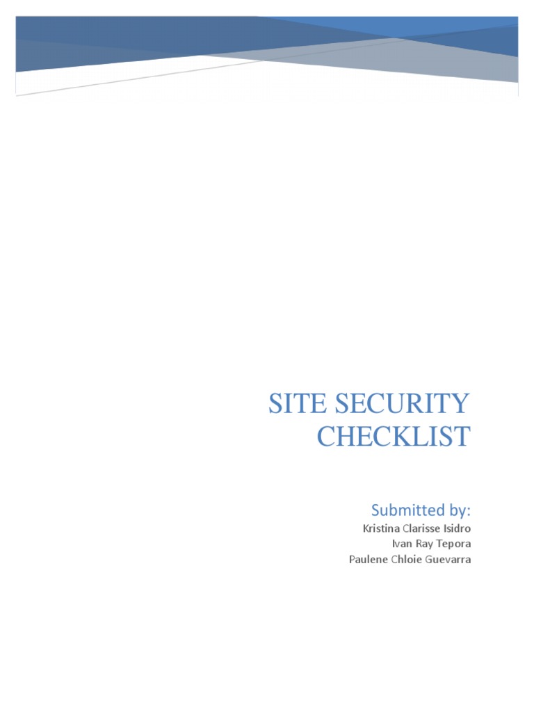 Site Security Assessment Guide | PDF | Identity Document | Computer ...