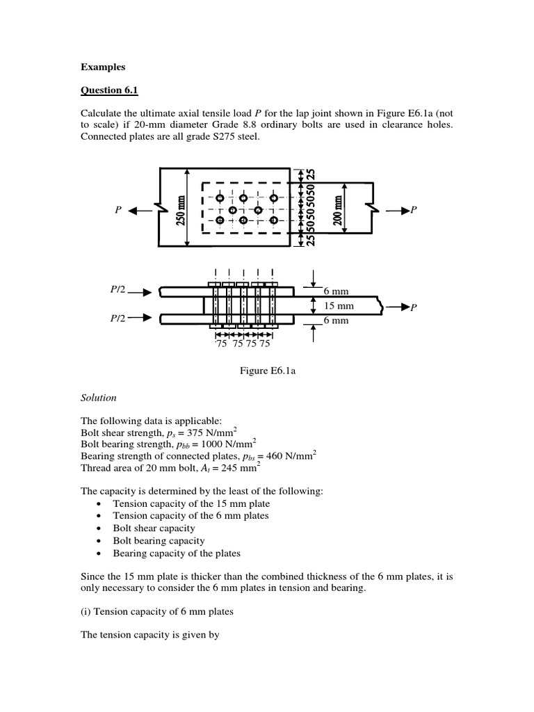 Examples Bolted Connections | PDF | Screw | Stress (Mechanics)
