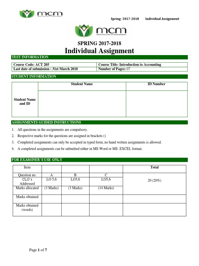 Assignment ACT 205 Students | PDF | United Arab Emirates | Banks