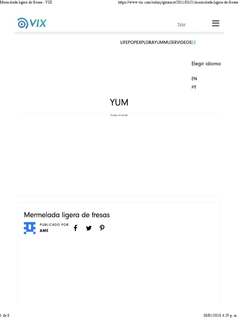 Mermelada Ligera de Fresas - VIX | PDF | Ocio