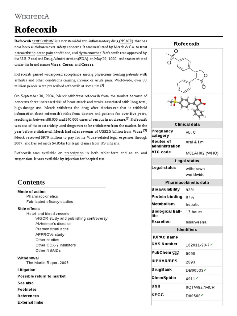 Rofecoxib | PDF | Drugs | Clinical Medicine