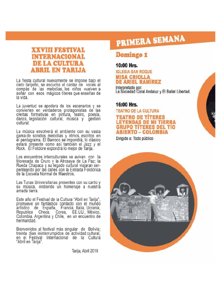 Programa Abril en Tarija | PDF
